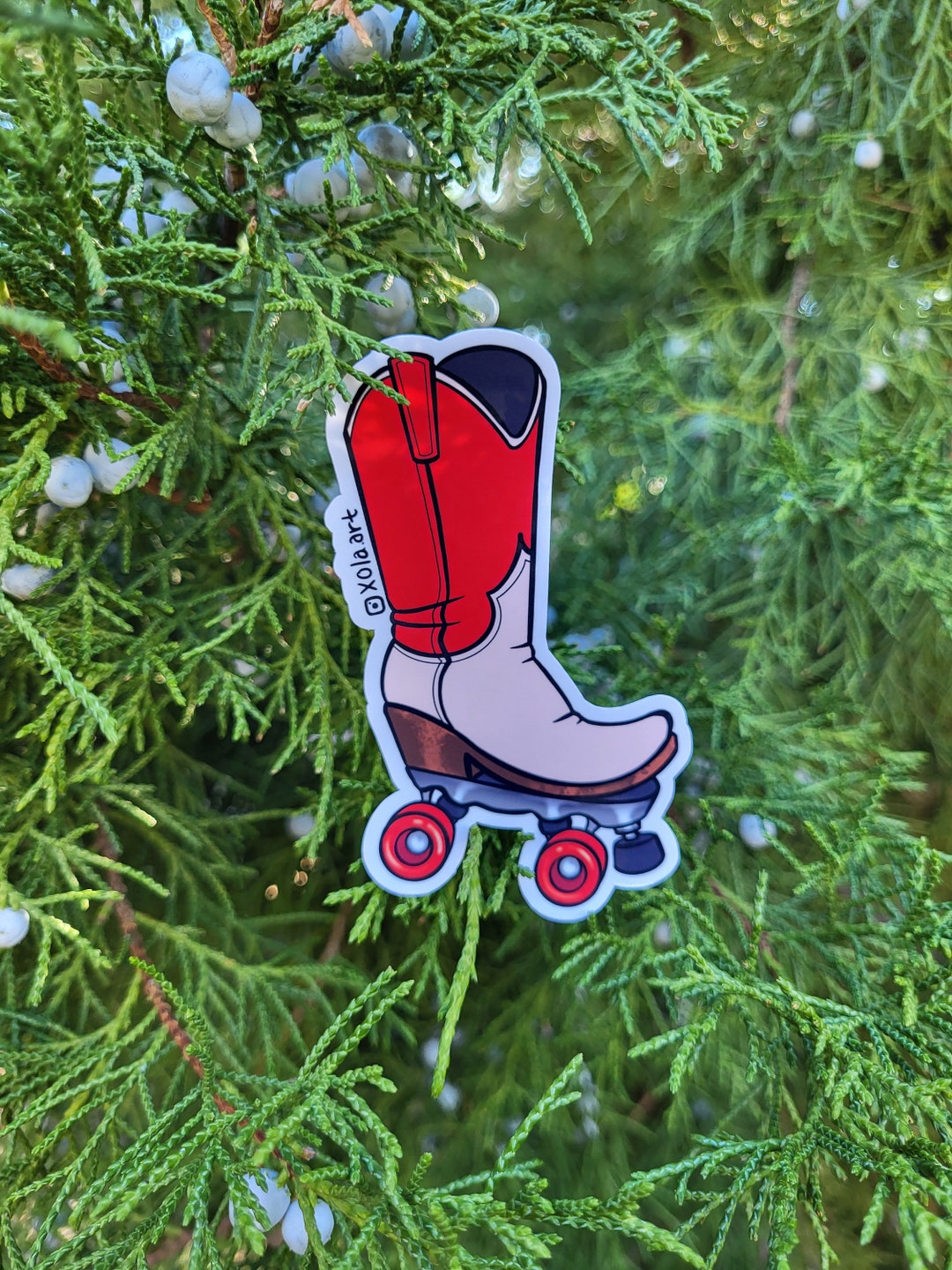 Cowboy Boot Rollerskate Sticker, Cowboy Rollerskate, Rollerskate ...
