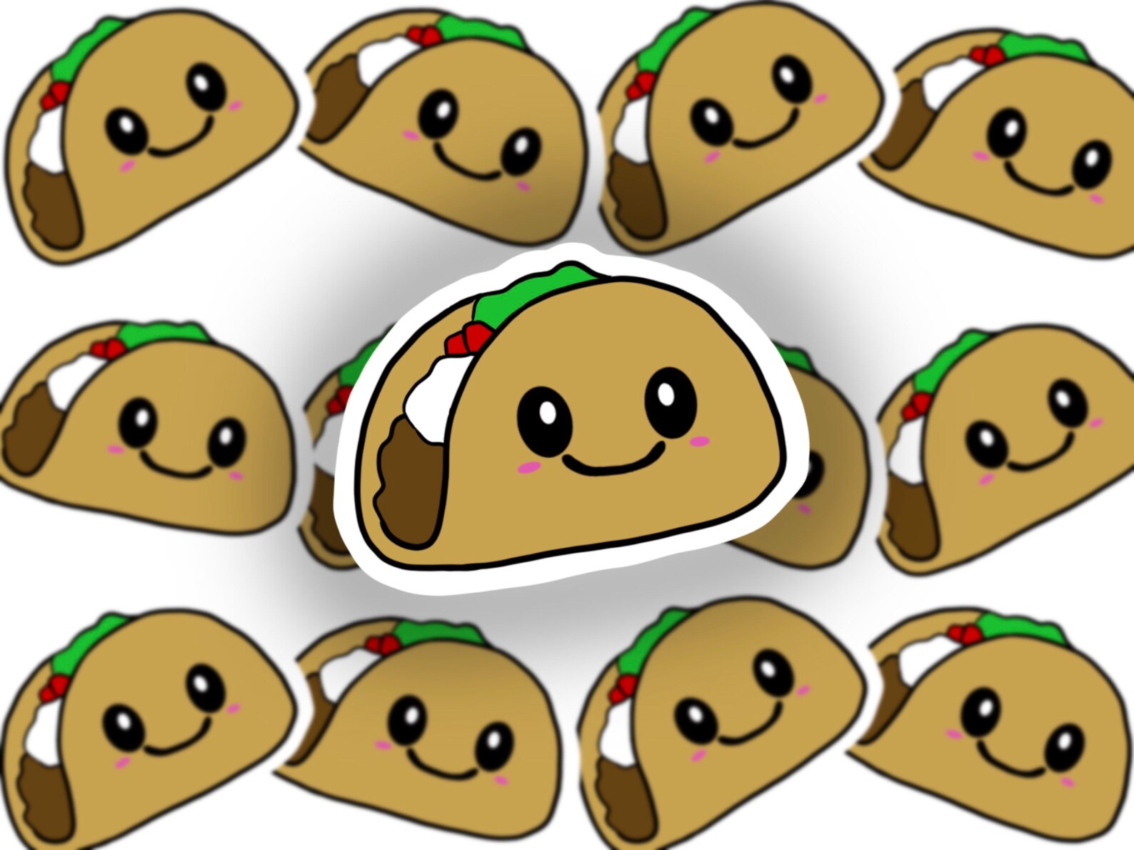 Taco Sticker Cute Food Stickers Food Stickers Taco Gifts | Etsy