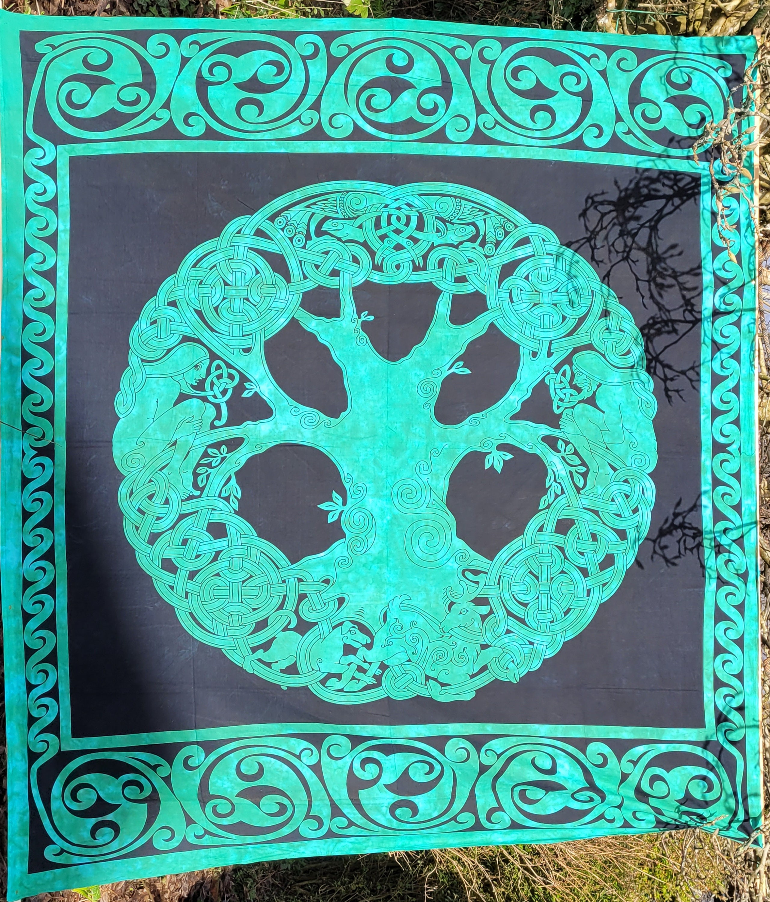Green Man/tree of Life/celtic/ Throw Double/king Size Bedspread Cover ...
