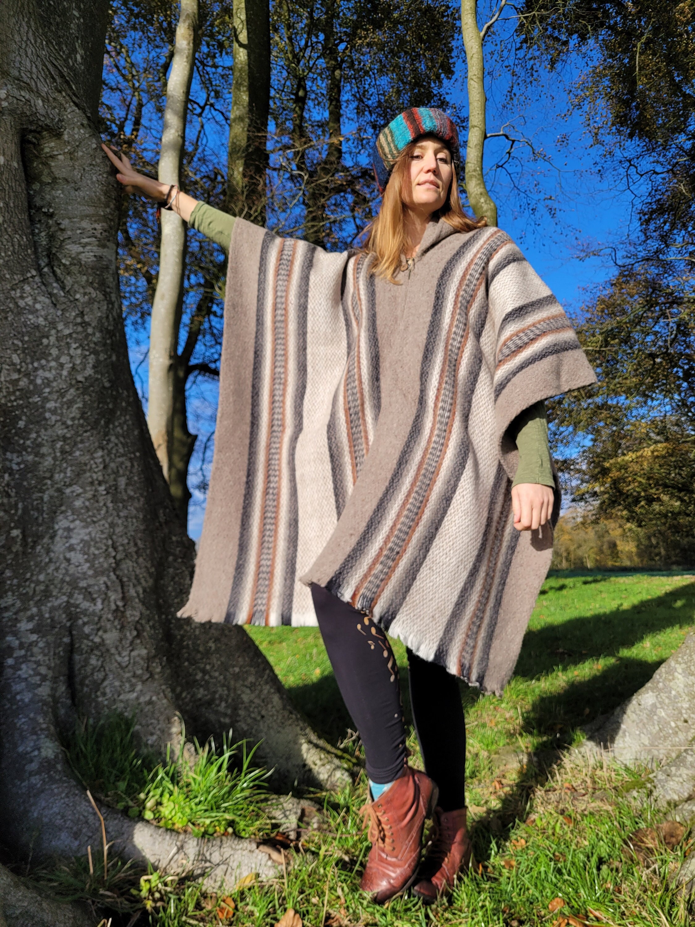 Hand Woven Warm Soft Woolen Hooded Ecuadorian Ponchos Ethically Made ...