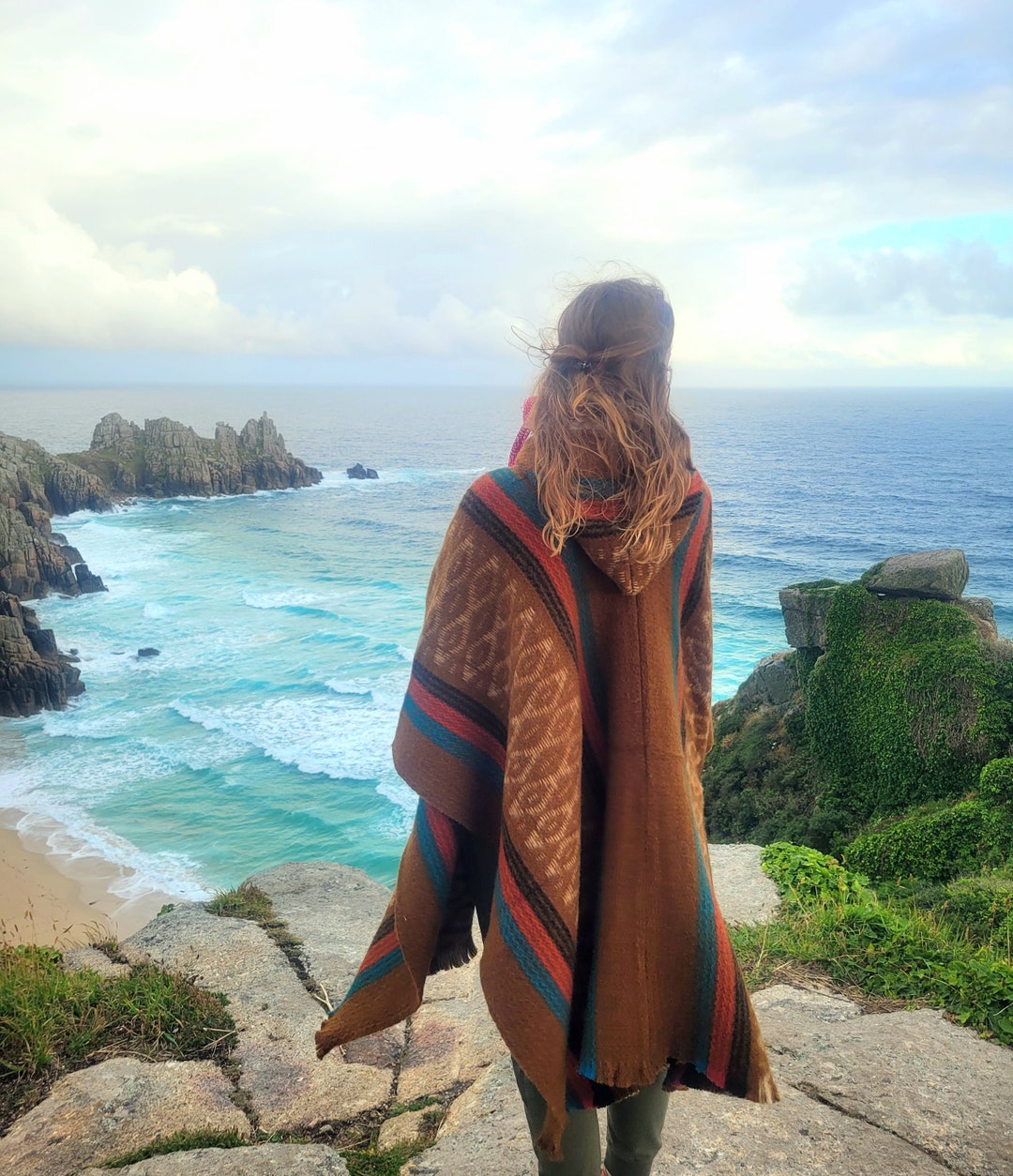 Hand Woven Warm Soft Woolen Hooded Ecuadorian Ponchos Ethically Made ...