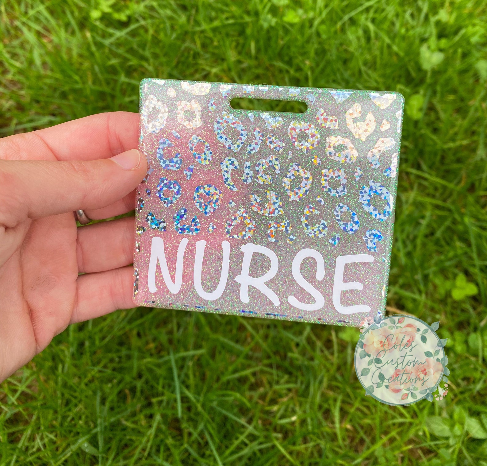 Holographic Cheetah Print Badge Buddy Leopard Badge Buddy - Etsy