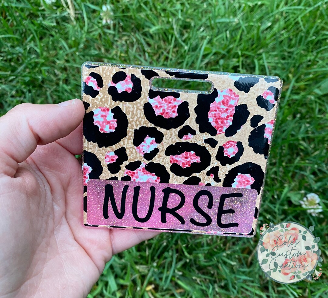 Pink Cheetah Badge Buddy, Leopard Badge Buddy, Glittered Badge Buddy ...