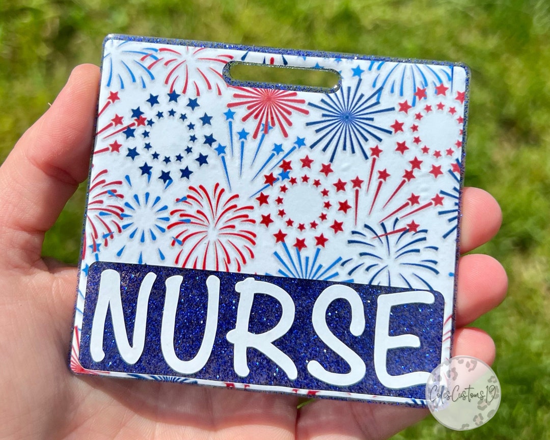 Fireworks Badge Buddy, 4th of July Badge Buddy, Patriotic Badge Buddy ...