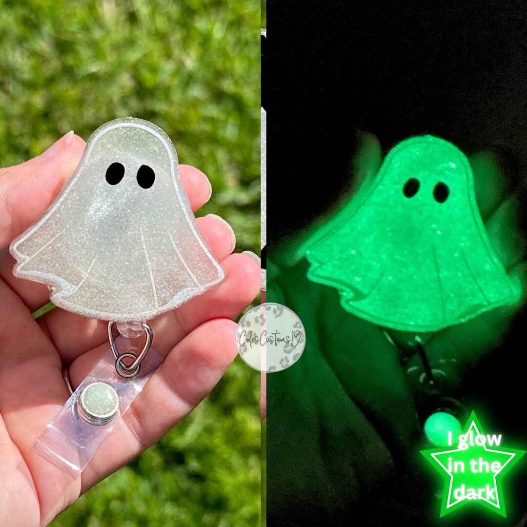 Ghost Badge Reel, Glow in the Dark Badge Reel, Halloween Badge Reel ...