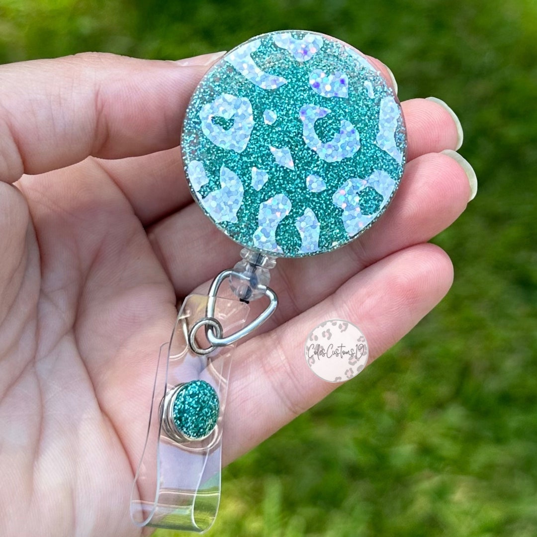 Holographic Cheetah Print Badge Reel, Leopard Print Badge Reel ...