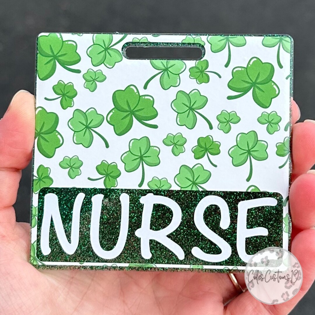 St. Patrick’s Day Badge Buddy, Shamrock Badge Buddy, Vertical Badge ...