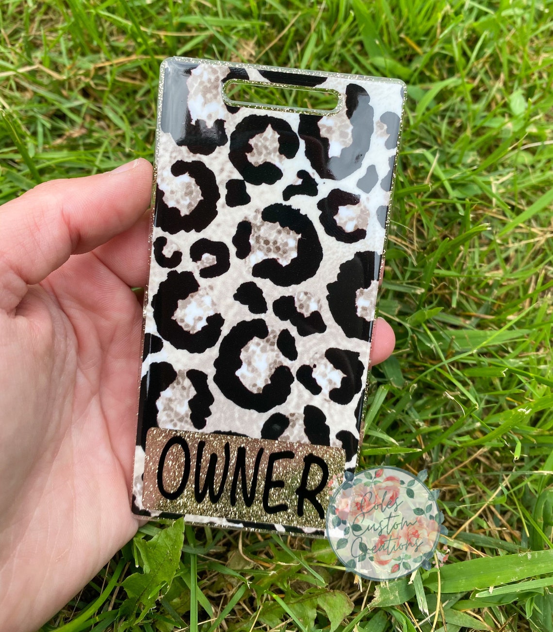 Champagne Cheetah Print Badge Buddy Leopard Badge Buddy - Etsy