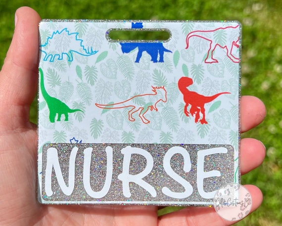Dinosaur Badge Buddy Vertical Badge Buddy Horizontal Badge - Etsy