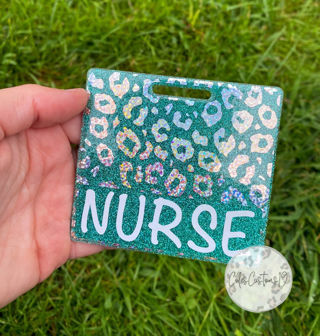 Holographic Cheetah Print Badge Buddy, Leopard Badge Buddy, Vertical ...