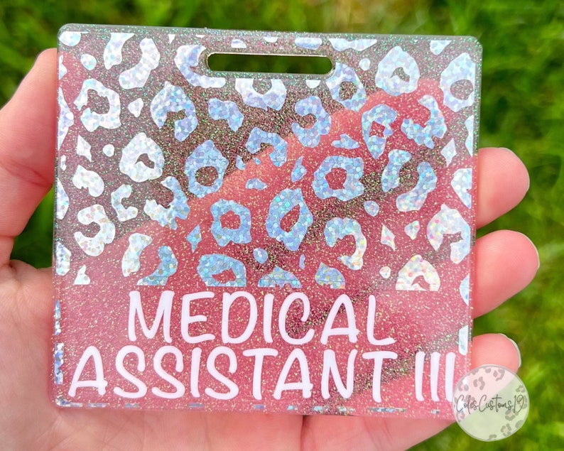 Holographic Cheetah Print Badge Buddy Leopard Badge Buddy - Etsy
