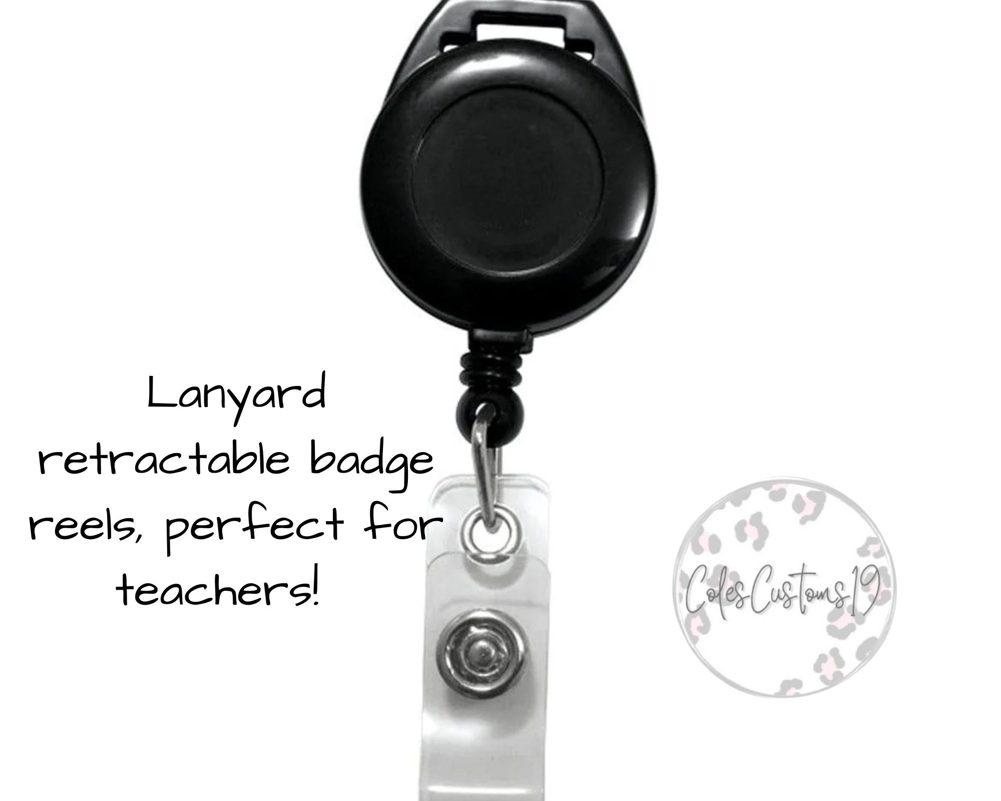 Pencil Badge Reel, Rainbow Pencil Badge Reel, Teacher Badge Reel ...