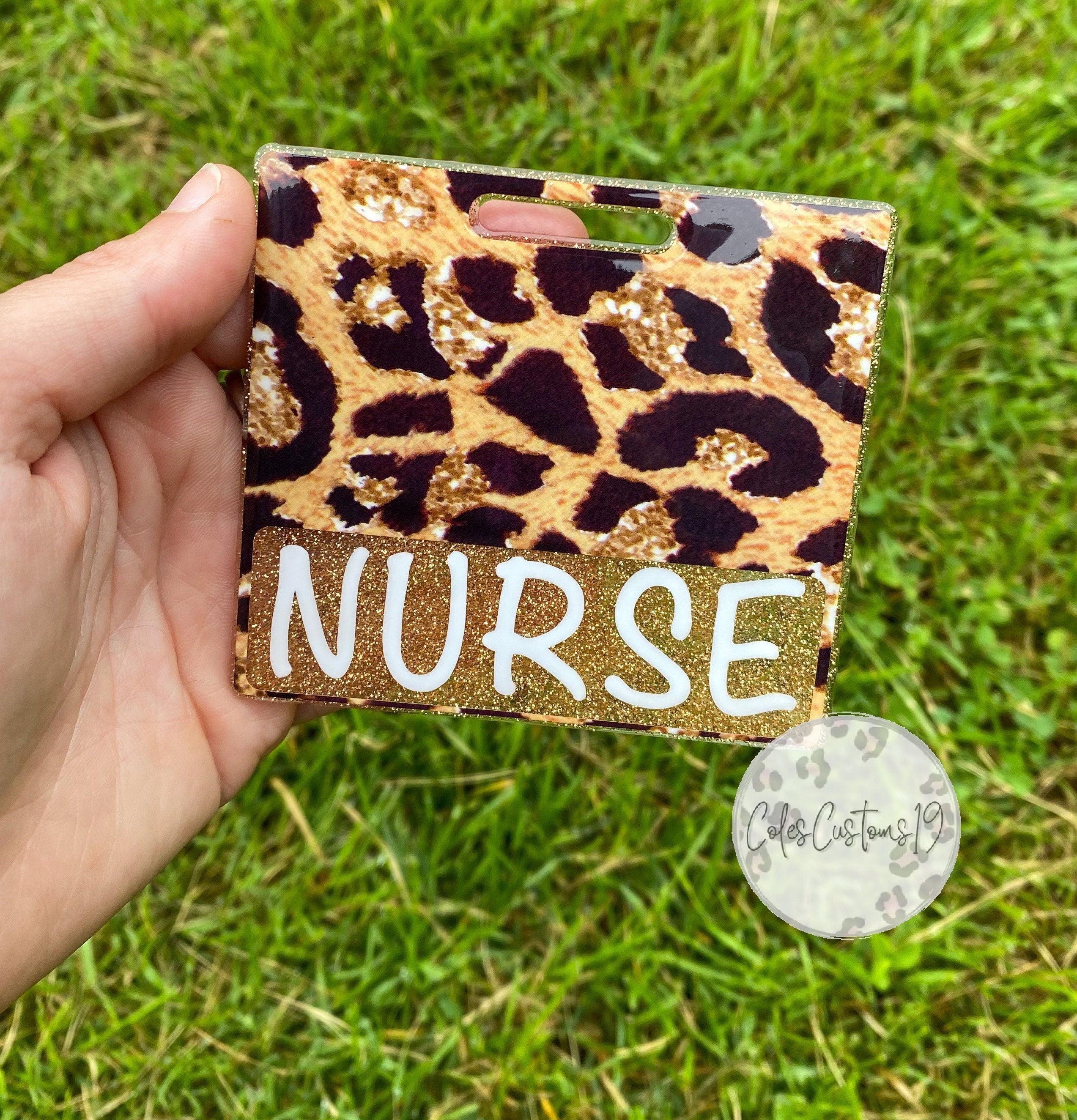 Cheetah Print Badge Buddy Leopard Badge Buddy Glittered | Etsy