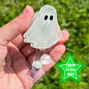 Ghost Badge Reel, Glow in the Dark Badge Reel, Halloween Badge Reel ...