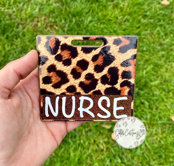 Cheetah Print Badge Buddy Leopard Badge Buddy Vertical Badge - Etsy
