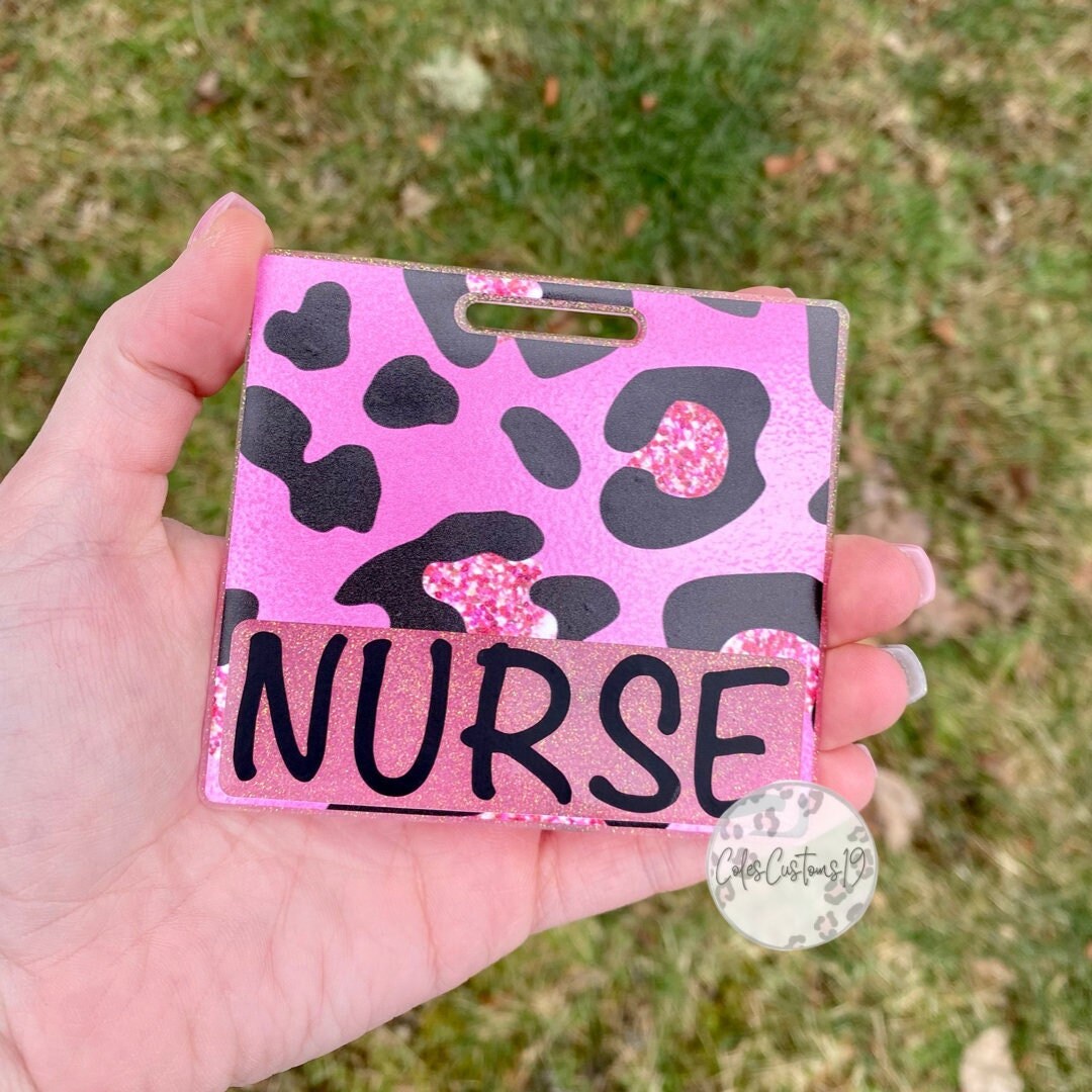 Pink Cheetah Badge Buddy, Leopard Badge Buddy, Glittered Badge Buddy ...