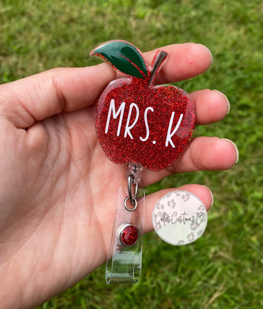 Teacher Badge Reel, Apple Badge Reel, Teacher Badge Holder, Teacher ...