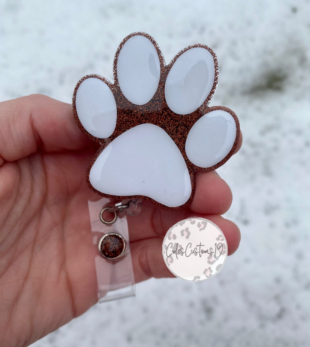 Paw Print Badge Reel, Dog Paw Badge Reel, Veterinarian Badge Reel ...