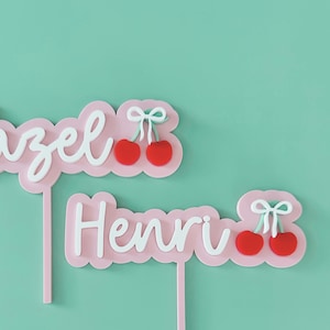 Cherry First Birthday Cake Topper: Acrylic Sweet One Theme - Etsy