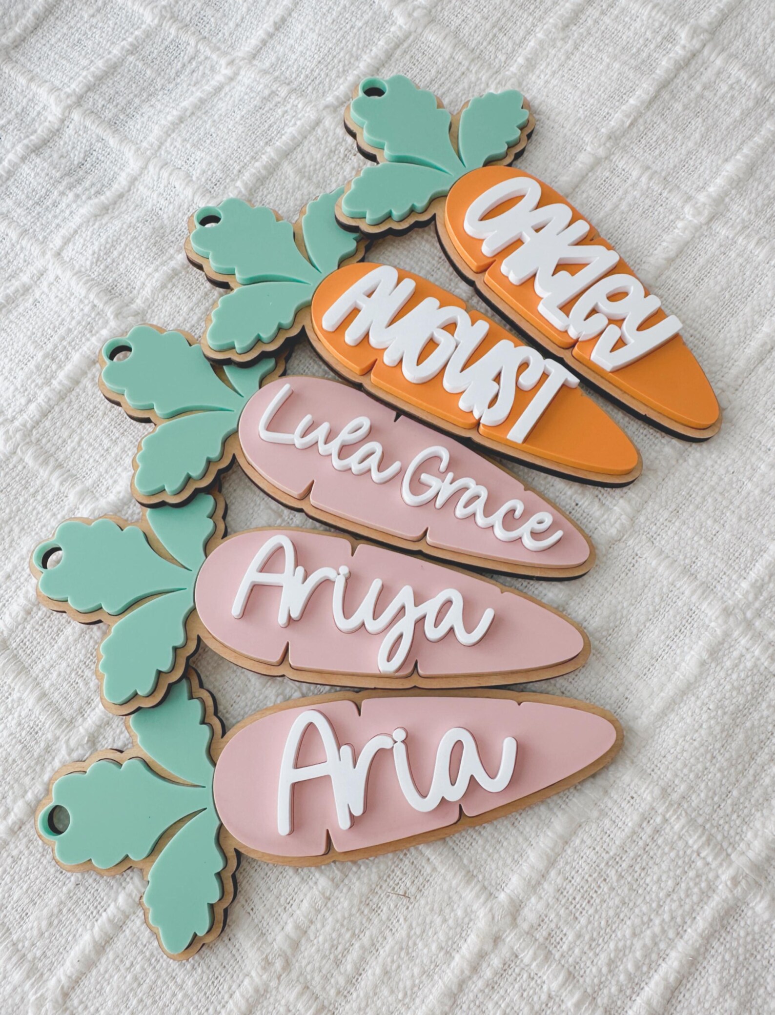 Personalized Wood & Acrylic Carrot Easter Basket Tag - Etsy