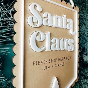 Personalized Santa Stop Here Sign: Acrylic Christmas Door Hanger - Etsy