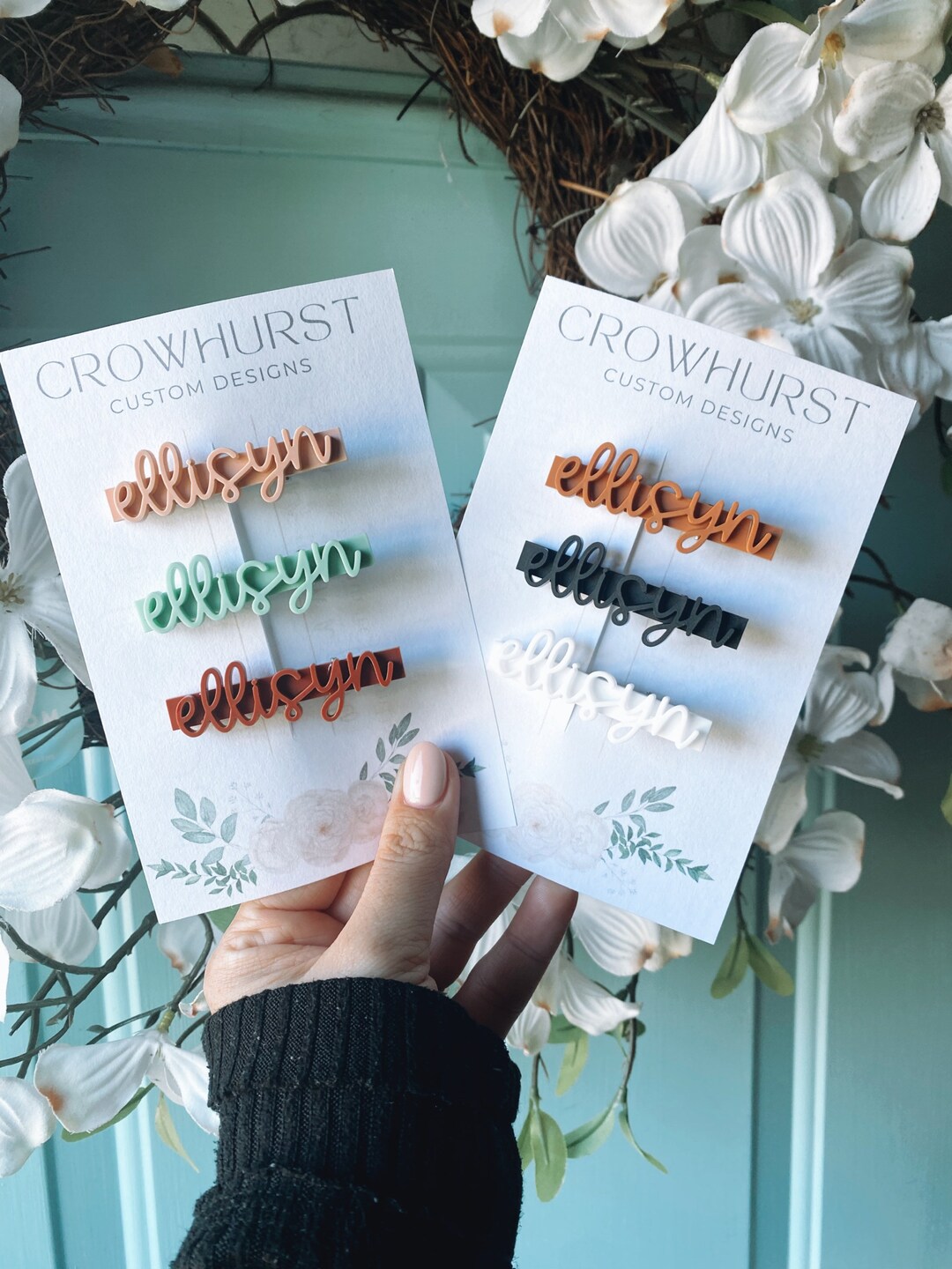 Personalized Name Hair Clip, Personalized Hair Bow, Alligator Clip ...