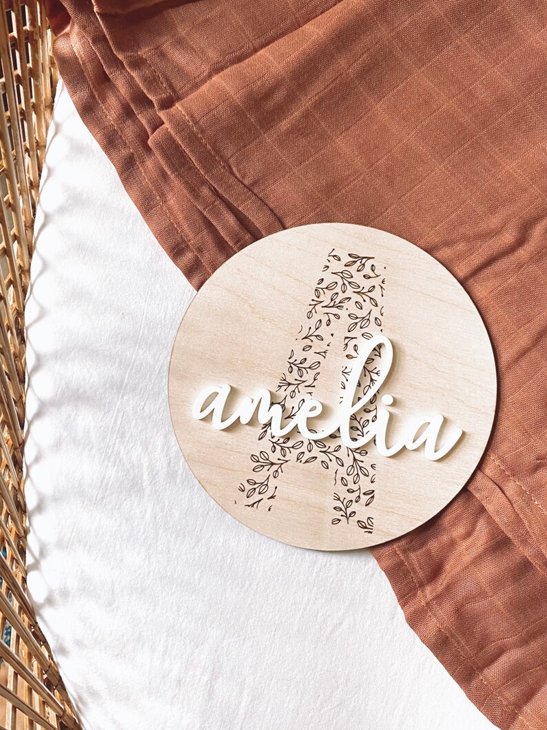 Floral Letter Wood Name Sign for Nursery Wooden Name Cutout - Etsy