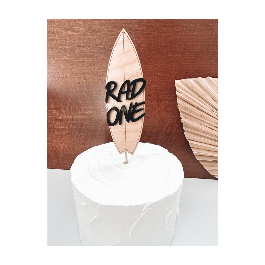 Rad One Surfboard Cake Topper - First Birthday Party Decor - Etsy