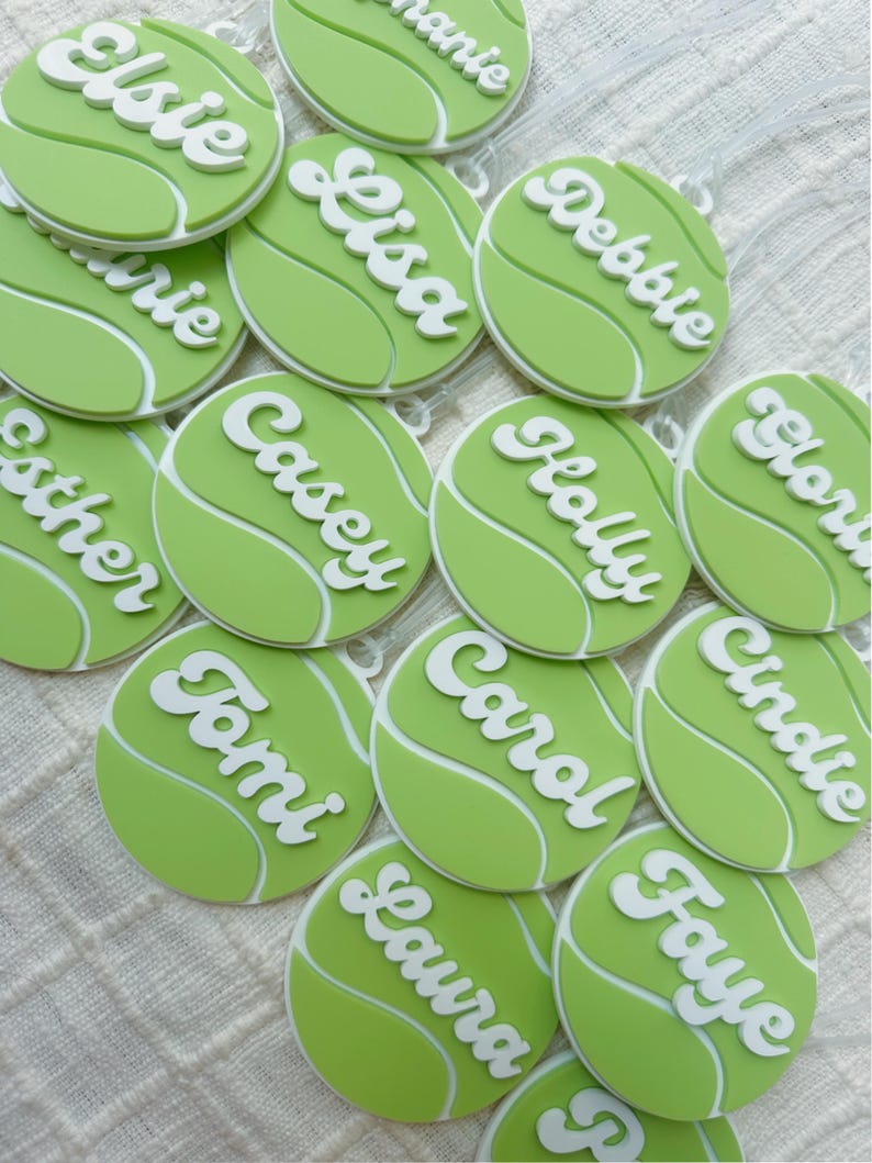 Tennis Ball Keychain, Tennis Tag, Personalized Tennis Bag, Name ...