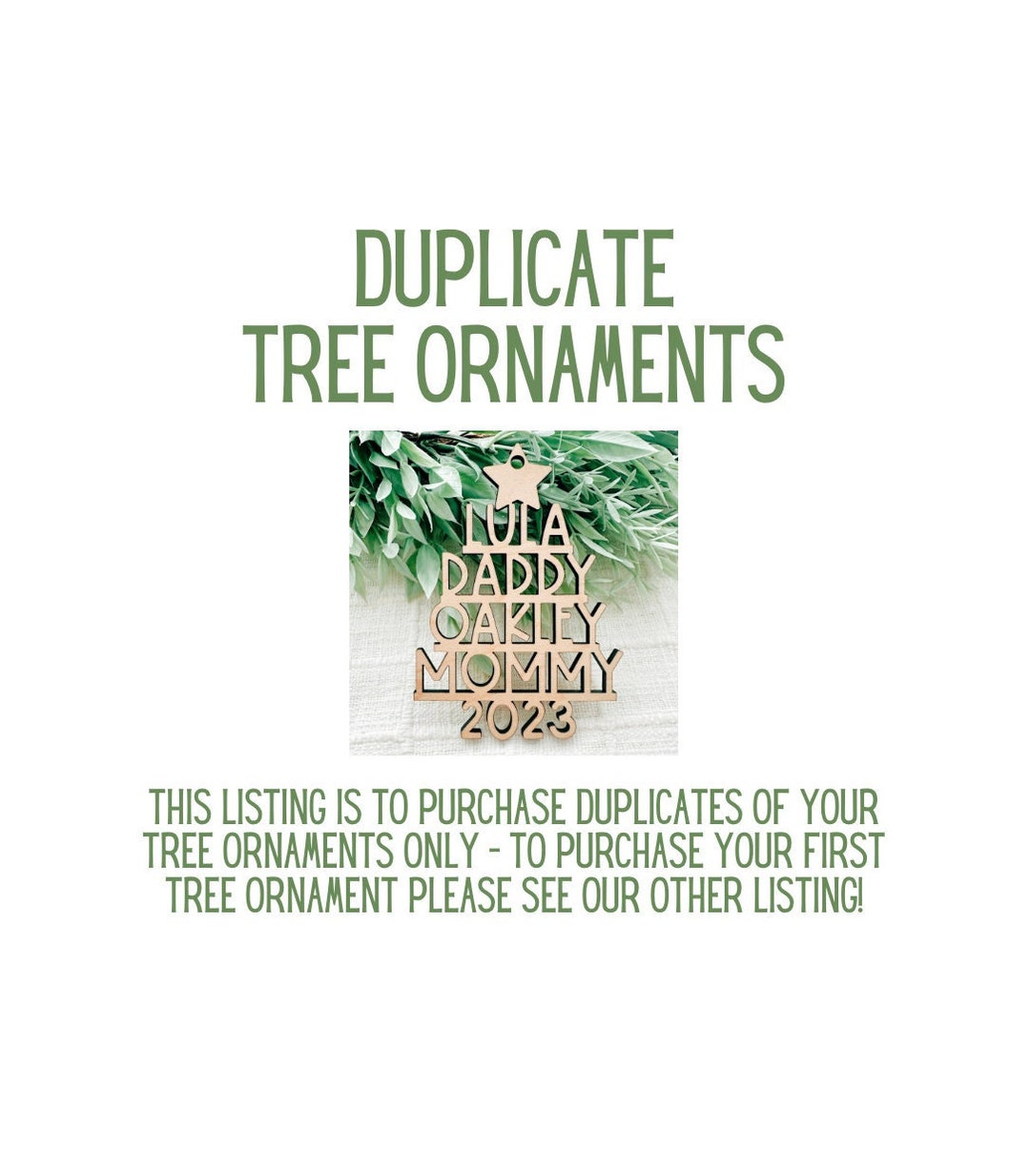 Duplicate Personalized Family Tree Ornament: Christmas Name, 2023 - Etsy