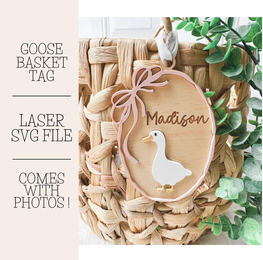 Goose Easter Basket Tag Laser File: SVG, Glowforge File - Etsy
