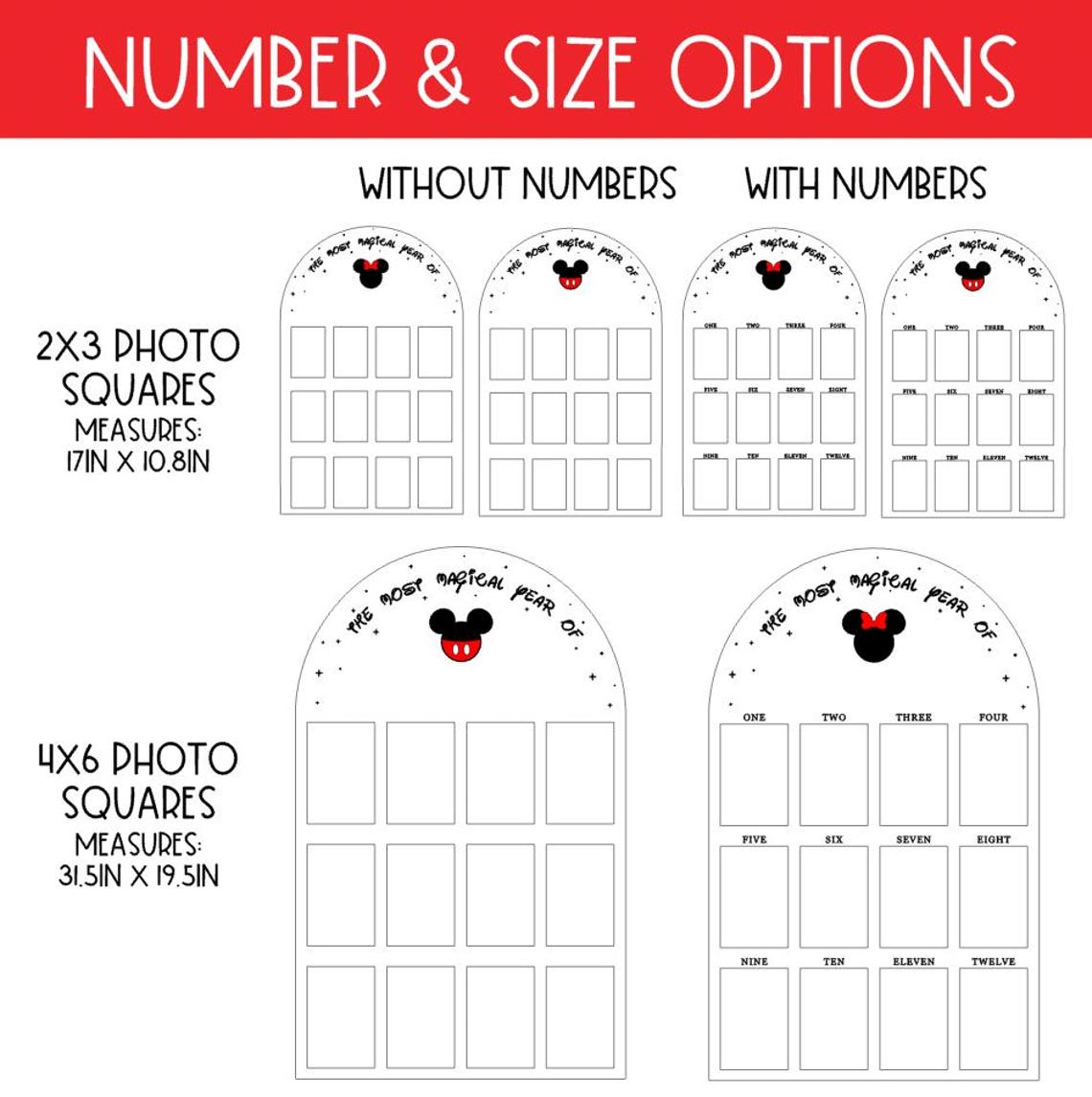First Birthday Photo Board: Wooden Monthly Milestone Display, One ...
