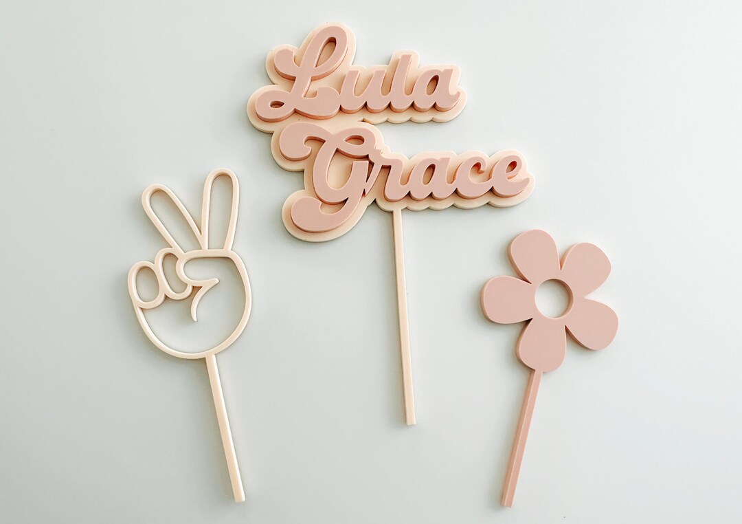 Two Groovy Cake Topper, Groovy Party, Groovy Birthday, Groovy Toppers ...