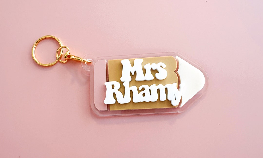 Teacher Gift, Teacher Keychain, Personalized Pencil Keychain, Teacher ...