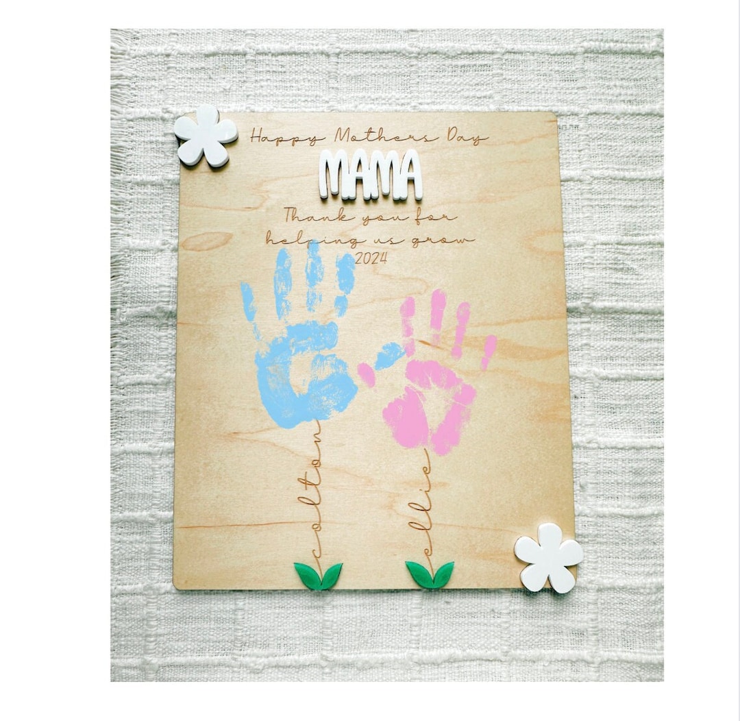 Handprint Sign, DIY Children’s Gift, Child's Hand Print Sign, Mother's ...