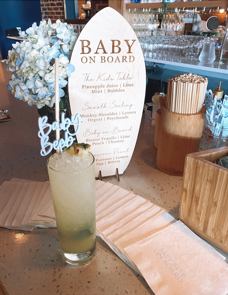 Baby on Board Bar Sign Custom Drink Menu Personalized Drink - Etsy
