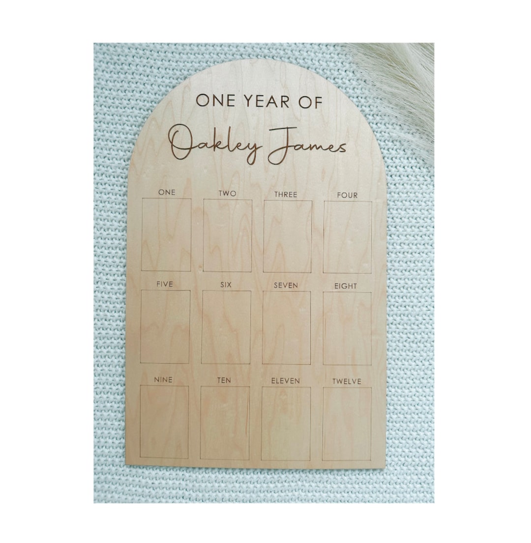 One Year Milestone Picture Board, One Year Photo Board, Monthly ...