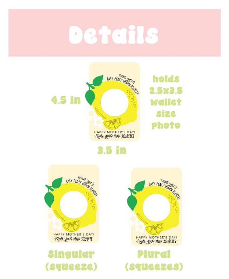 Lemon Mothers Day Photo Magnet, Mothers Day Gift, Photo Frame, Gift for ...