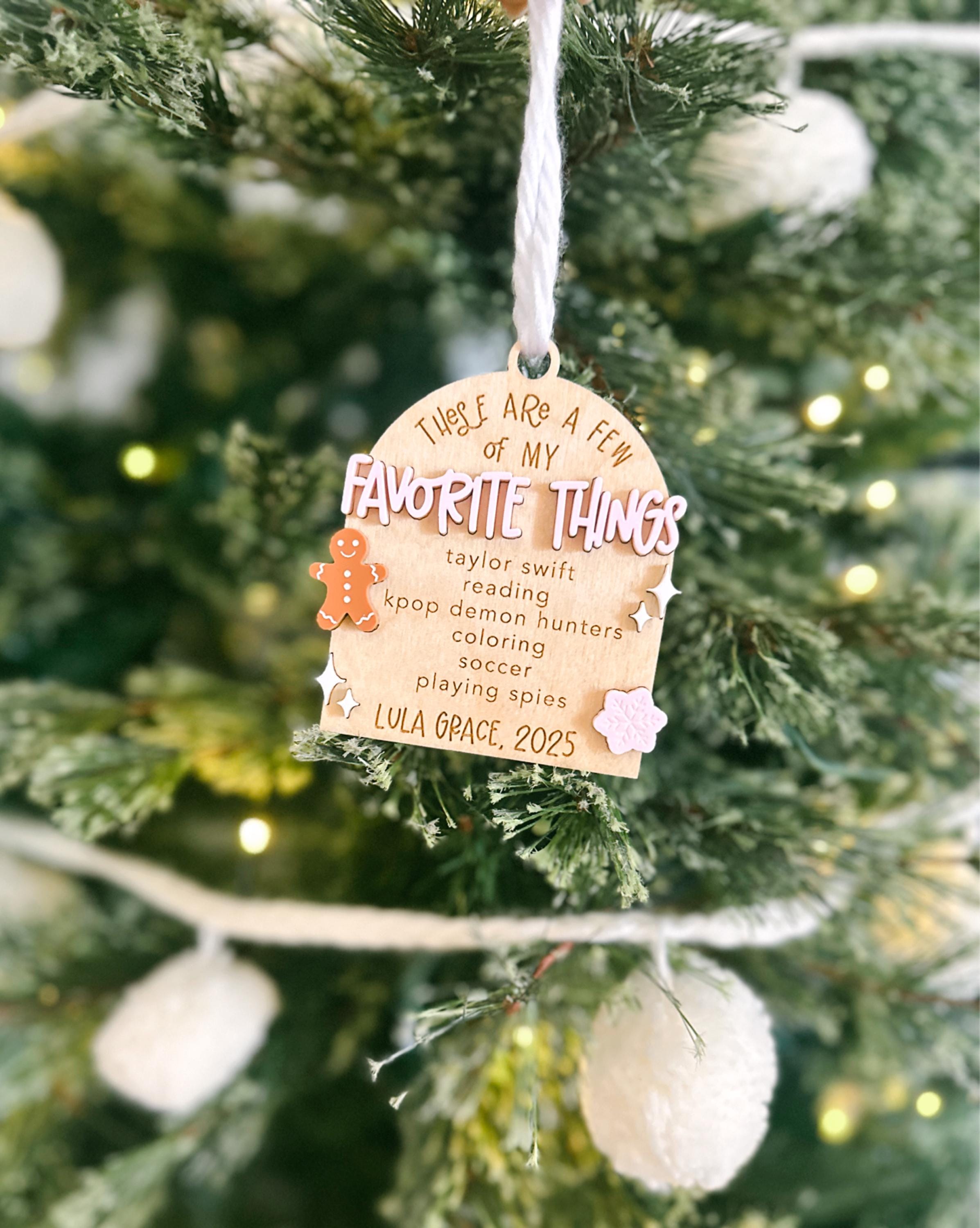 Personalized Favorite Things Ornament, Yearly Ornament, Milestones ...
