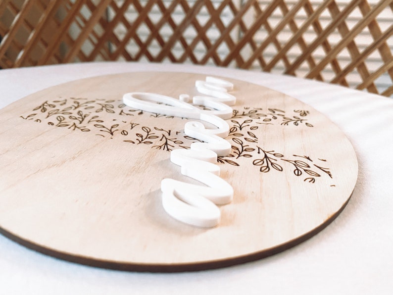Floral Letter Wood Name Sign for Nursery Wooden Name Cutout - Etsy