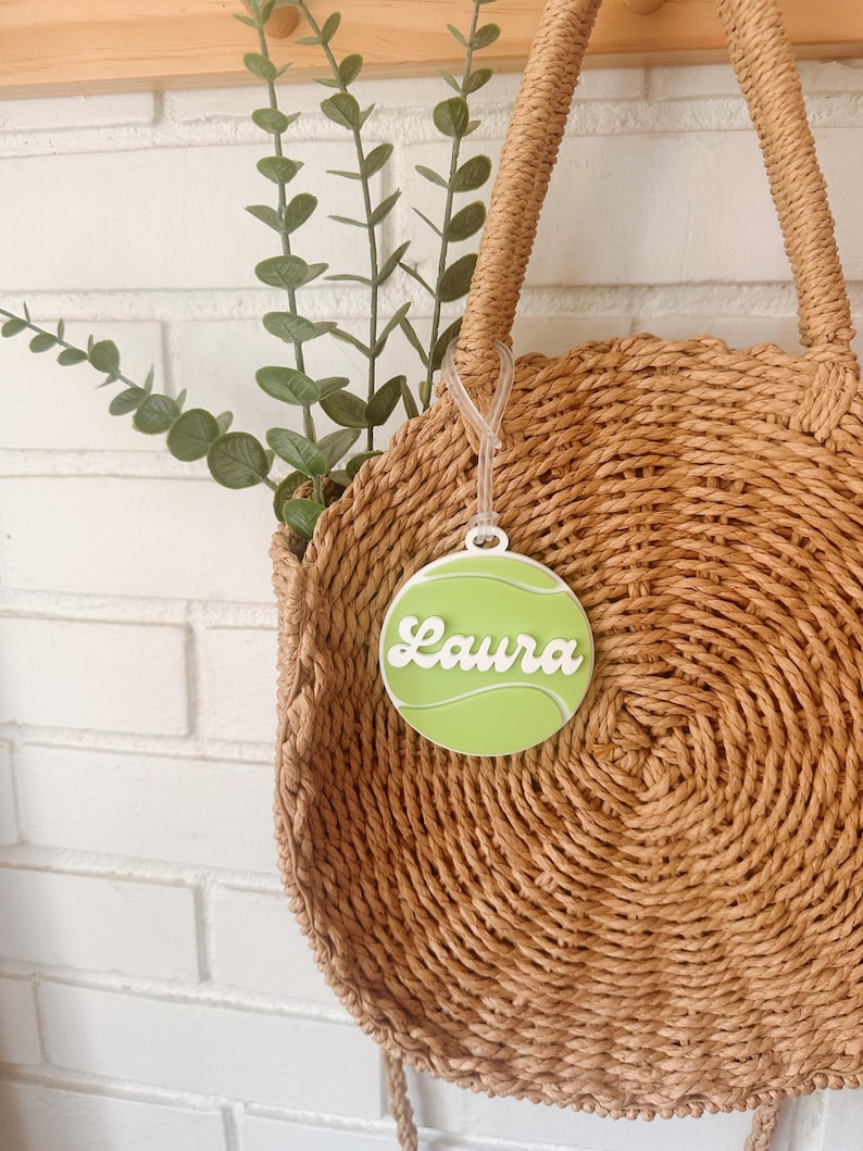 Tennis Ball Keychain, Tennis Tag, Personalized Tennis Bag, Name ...