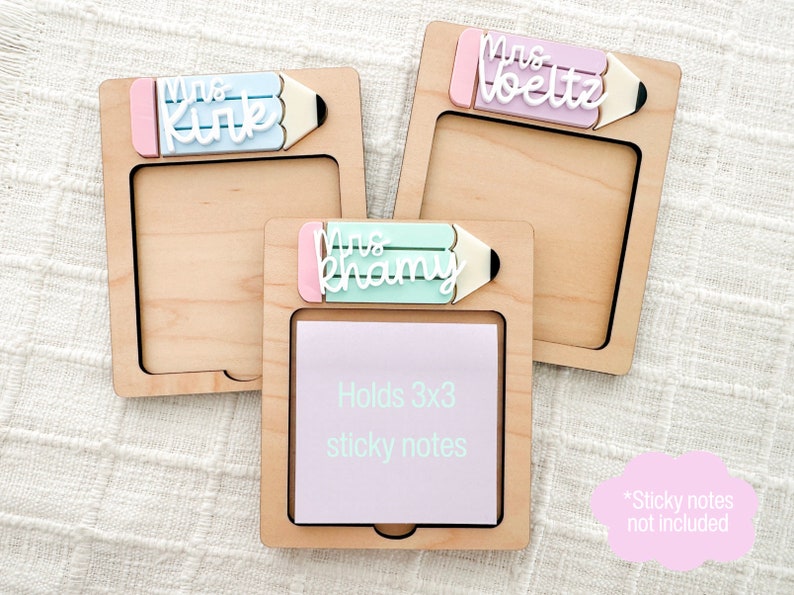 Sticky Note Holder, Teacher Appreciation Gift, Personalized Teacher ...