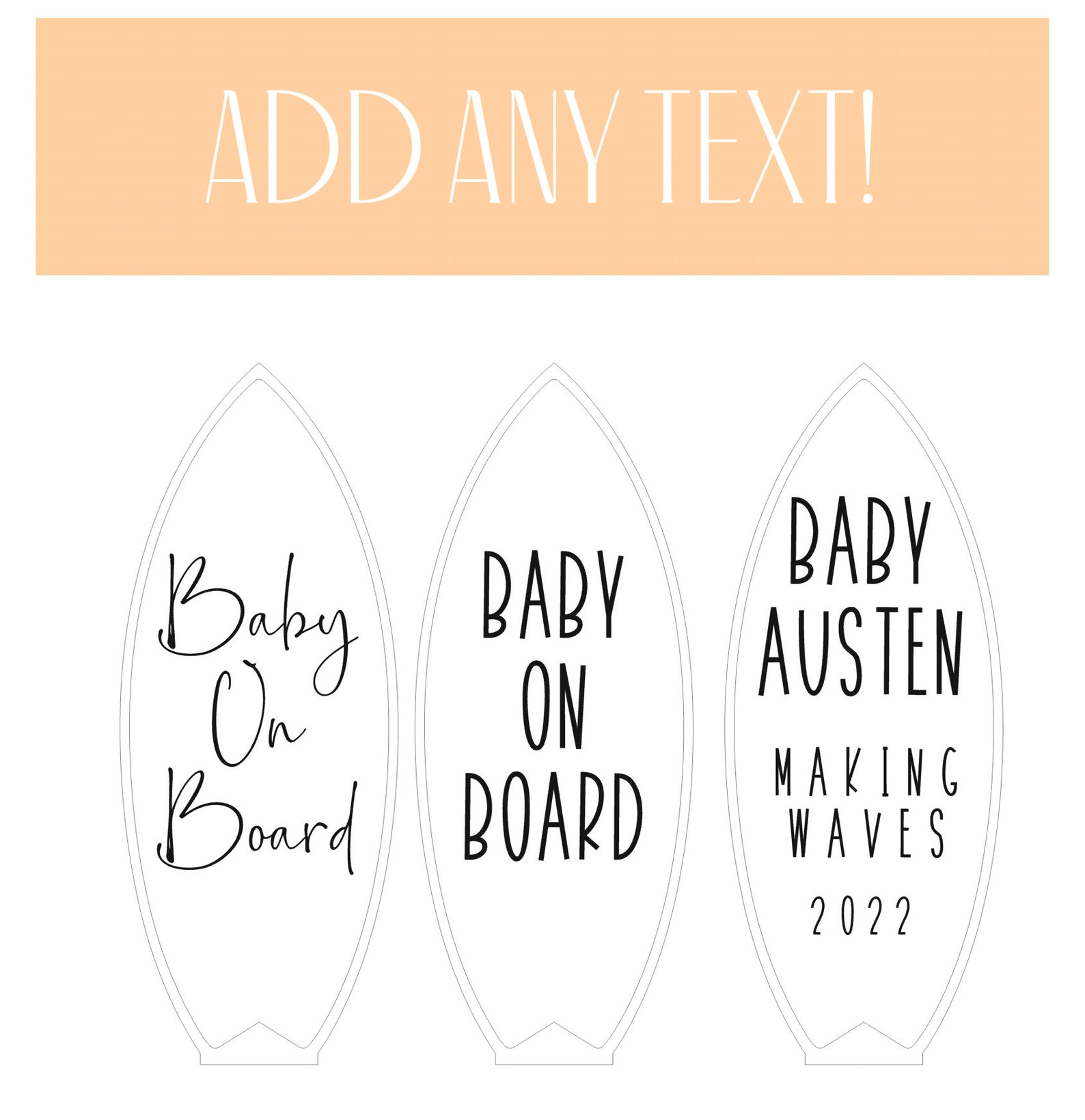 Baby on Board Baby Shower Sign, Surf Baby Shower, Baby on Board Baby ...