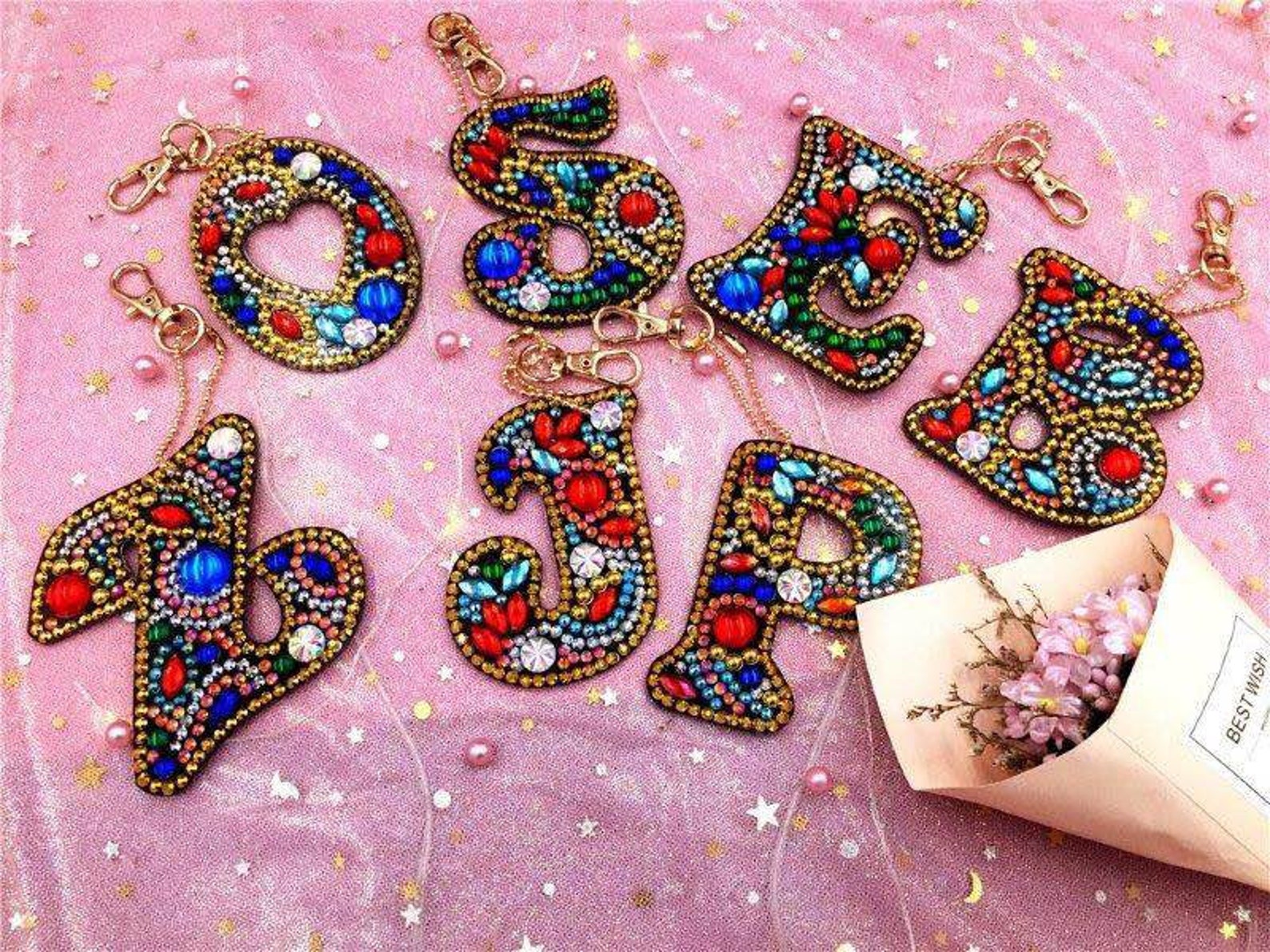 5D Diamond Painting Keychain Alphabet Kits | Etsy