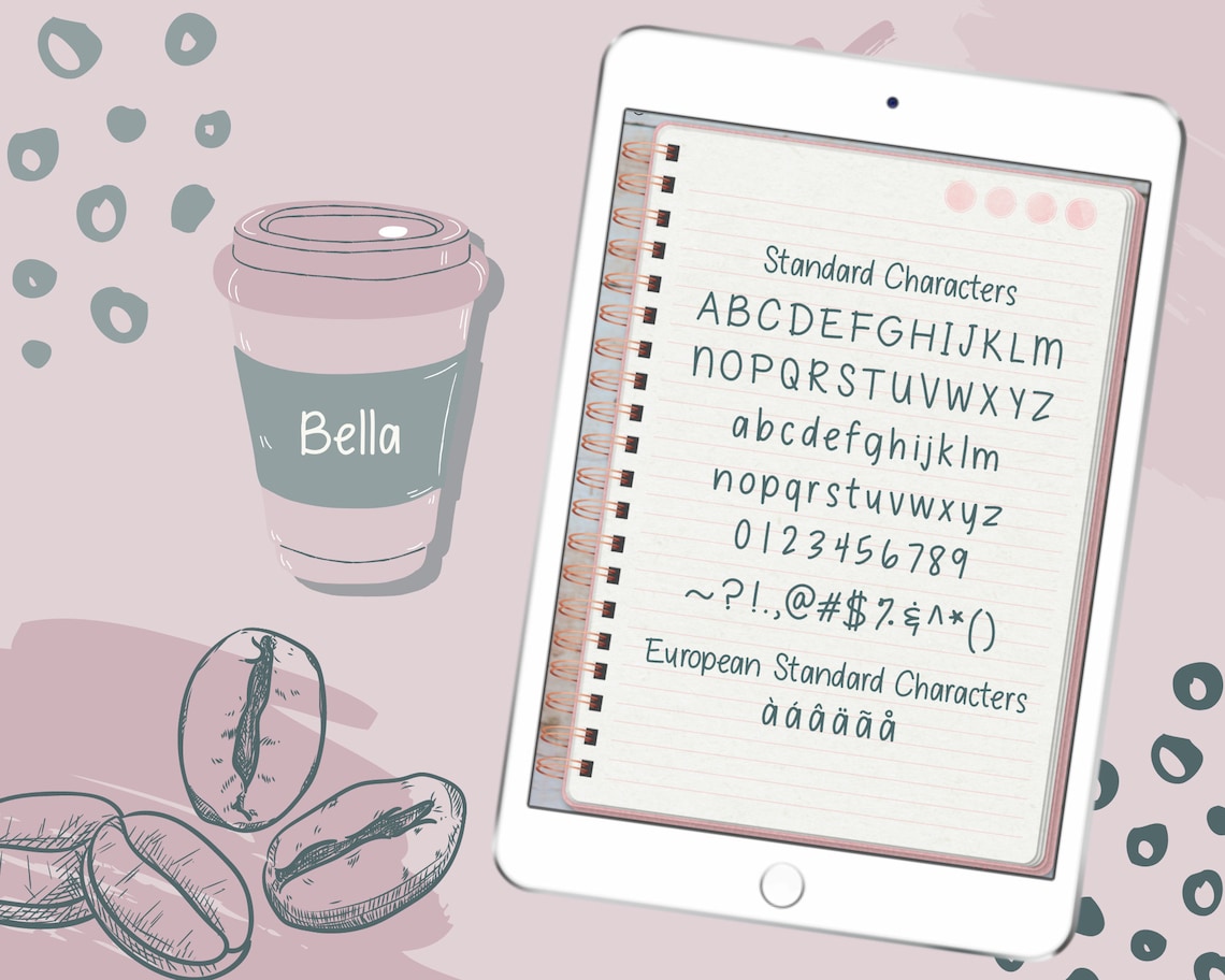 Barista Print Handwritten Digital Note Taking Font Study | Etsy