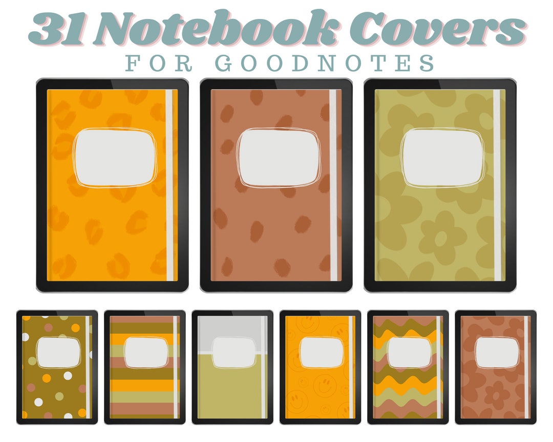 31 coloridas portadas de cuadernos Goodnotes / Diseños de cuadernos ...