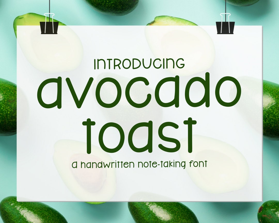 Avocado Toast Handwritten Font, Perfect for Note-taking, Journaling ...