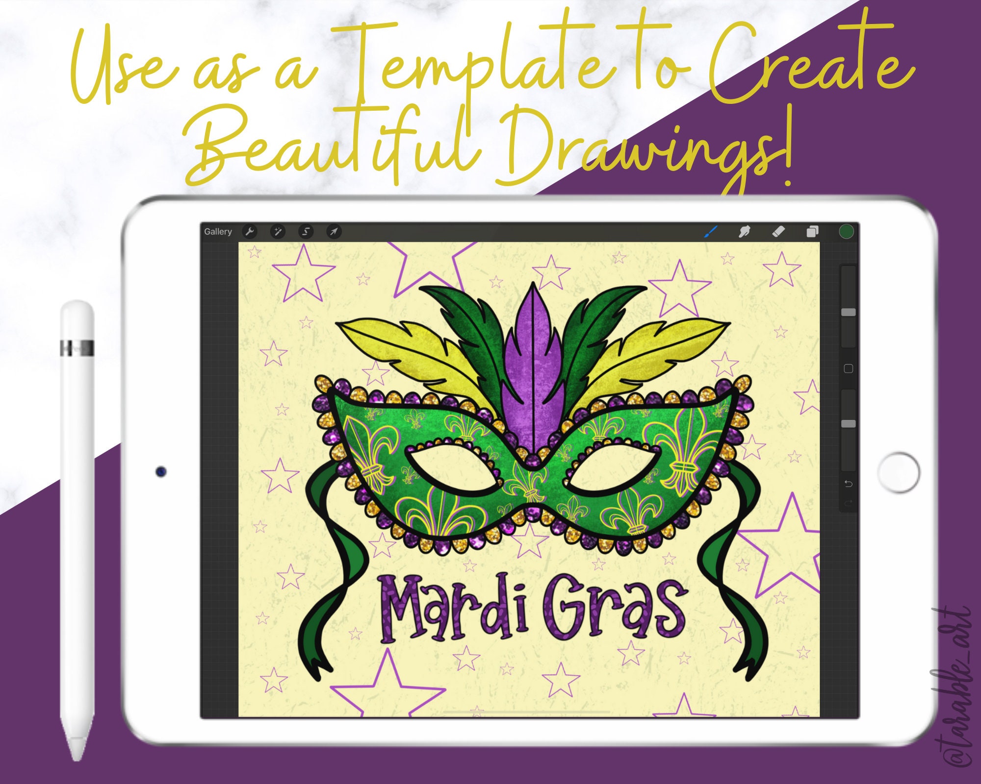 Procreate Brush Stamp Bundle for Mardi Gras 11 Procreate Stamps ...