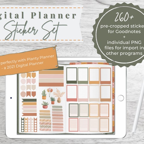 Digital Planner Sticker Set Pre-cropped Sticker Pack for | Etsy