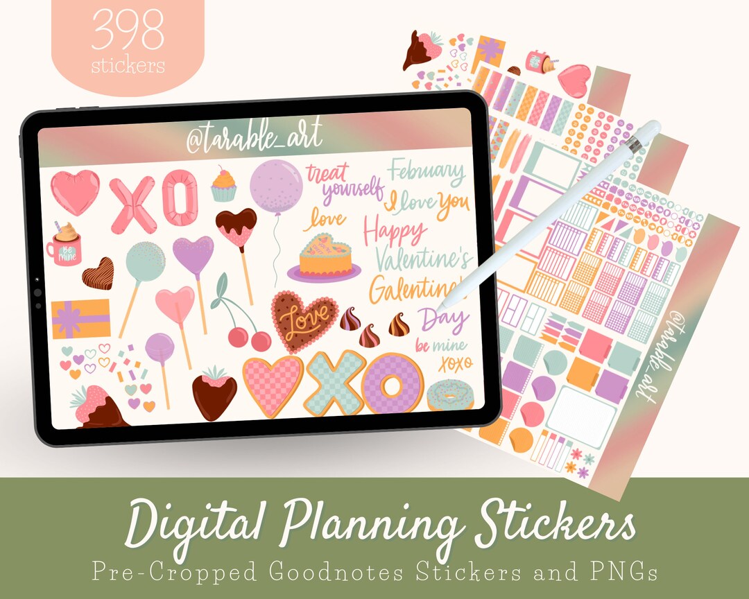 398 Valentines Day Digital Stickers Sweet Treats and Balloons Pre ...